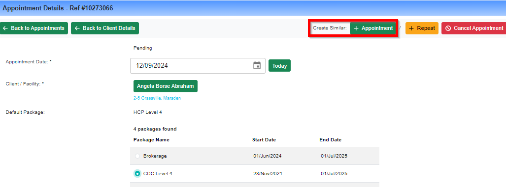 Copying a Single Appointment – TurnPoint Knowledge Base