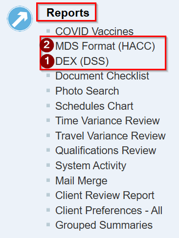 CHSP & HACC DEX Mandatory settings – TurnPoint Knowledge Base