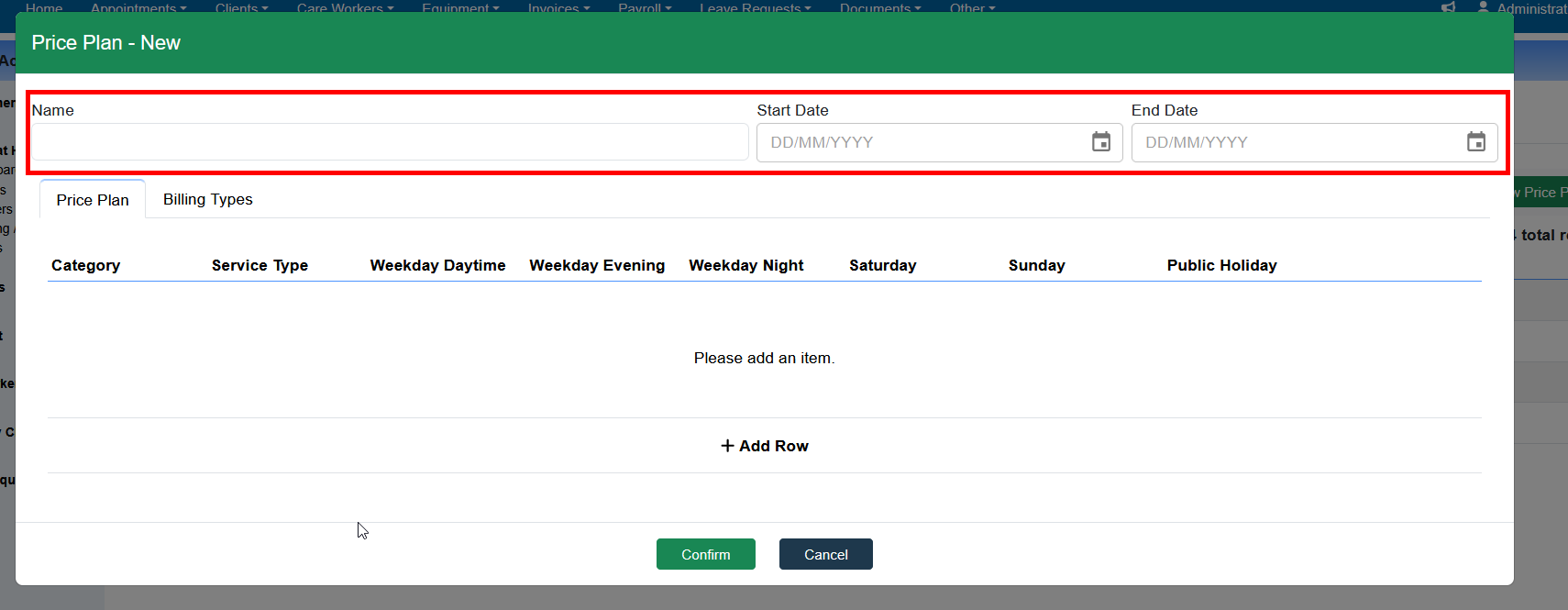 SAH - Price Plans – TurnPoint Knowledge Base