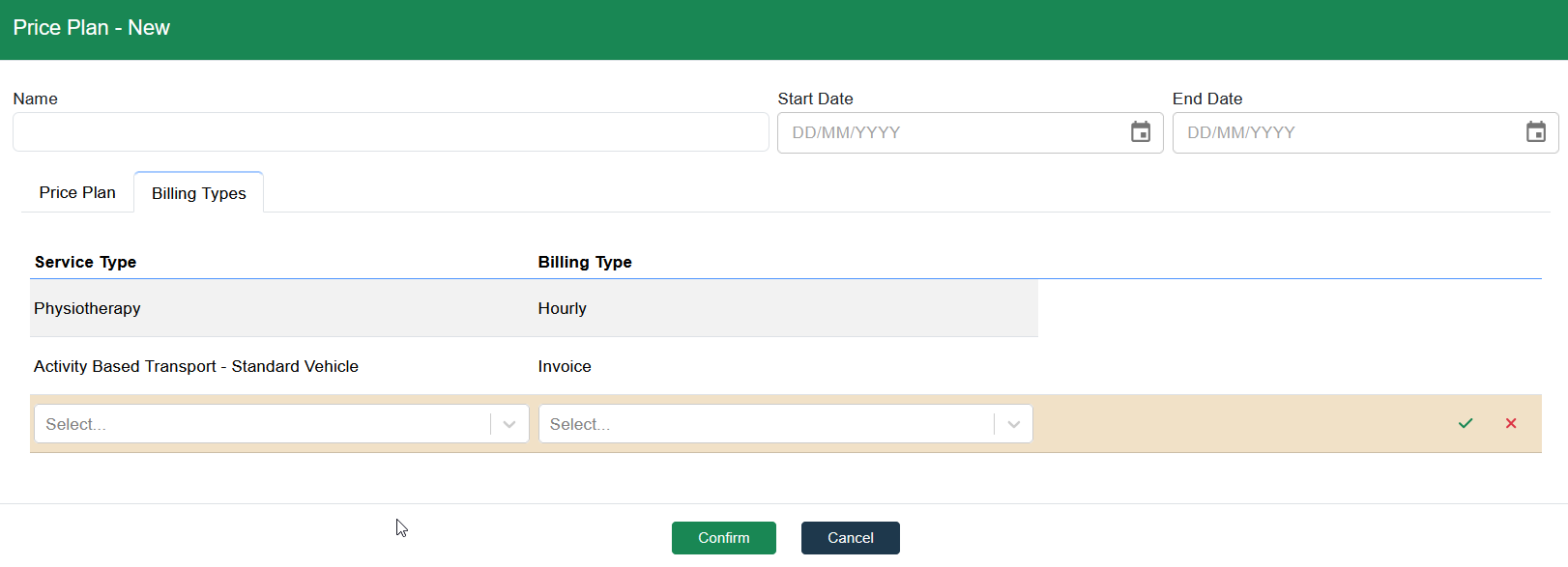 SAH - Price Plans – TurnPoint Knowledge Base