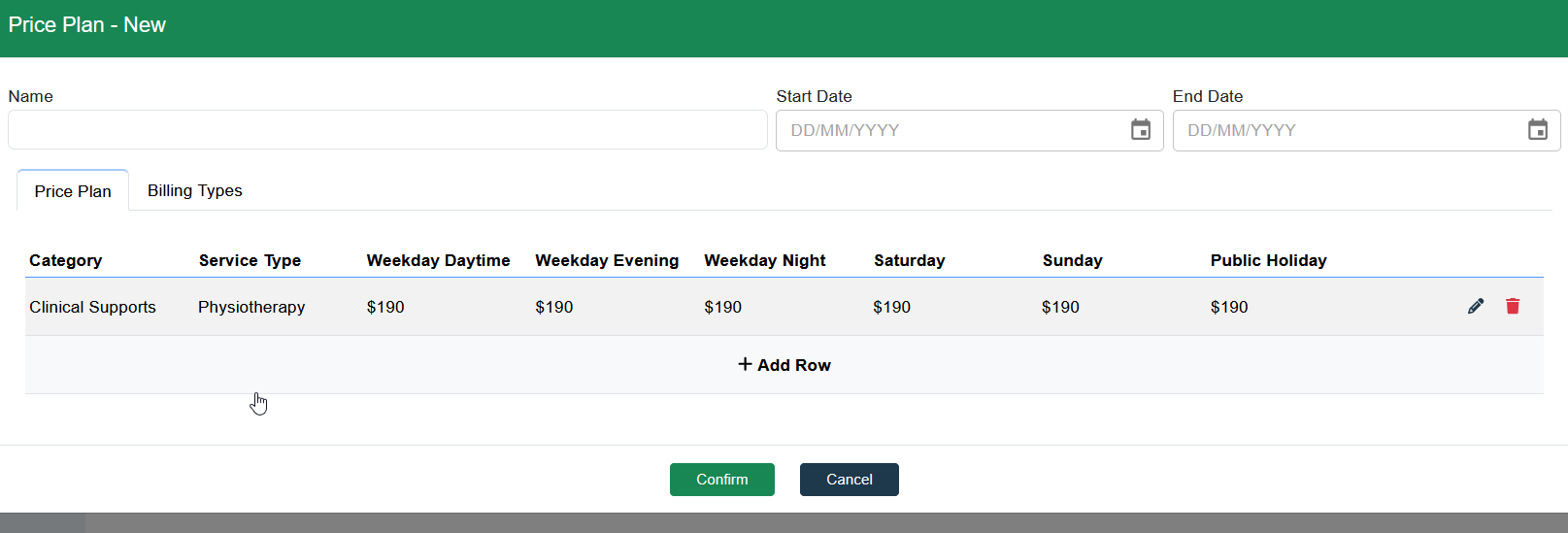 SAH - Price Plans – TurnPoint Knowledge Base