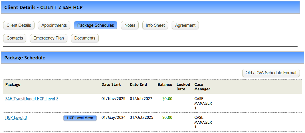 SAH - Package Schedules – TurnPoint Knowledge Base