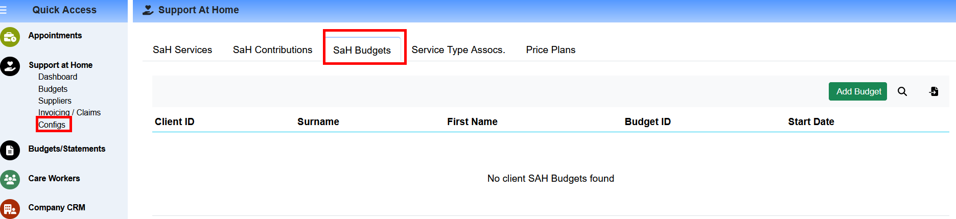 SAH Budgets – TurnPoint Knowledge Base