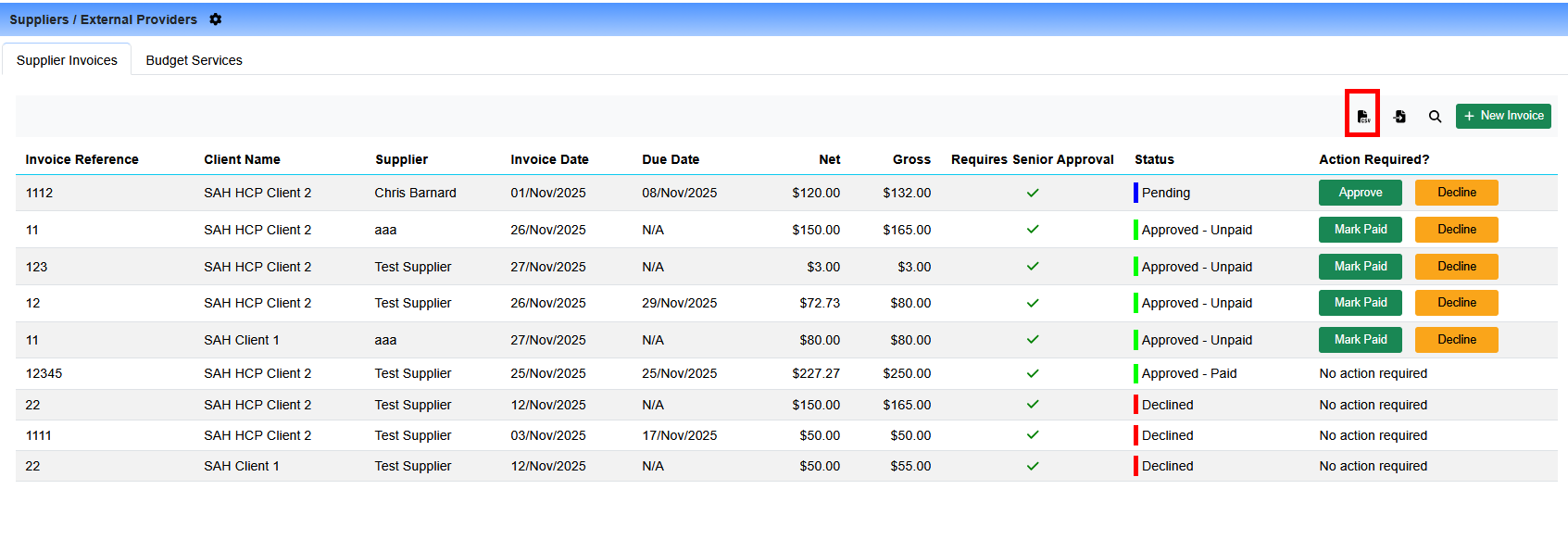 SAH - Supplier Invoices - Exporting – TurnPoint Knowledge Base