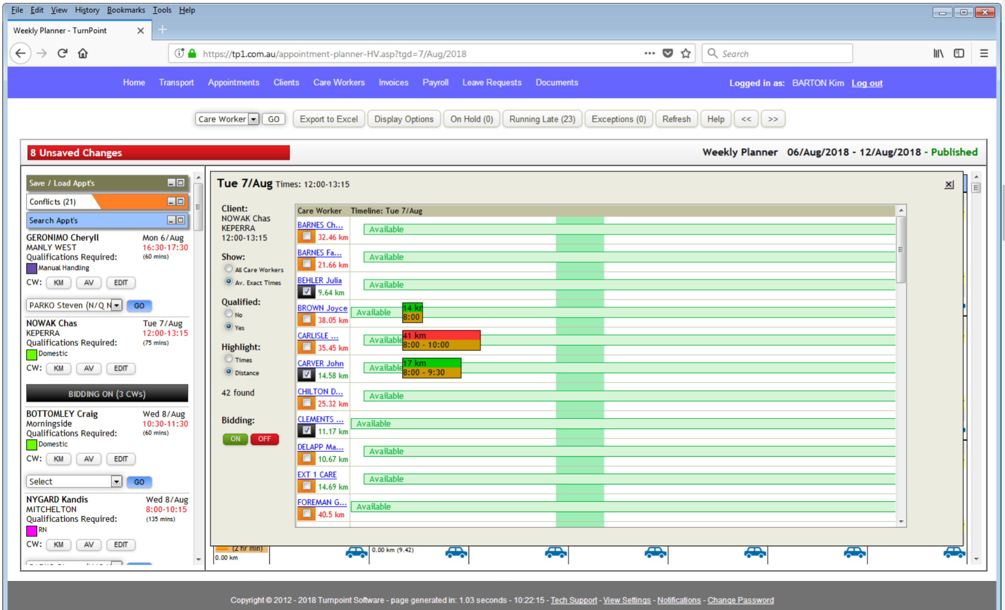 Appointment Bidding – TurnPoint Knowledge Base