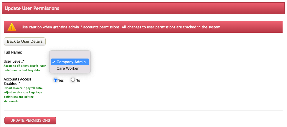 System User Access Levels – TurnPoint Knowledge Base