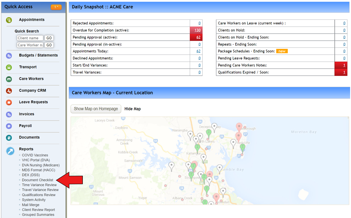 Reports - Document Checklist – TurnPoint Knowledge Base