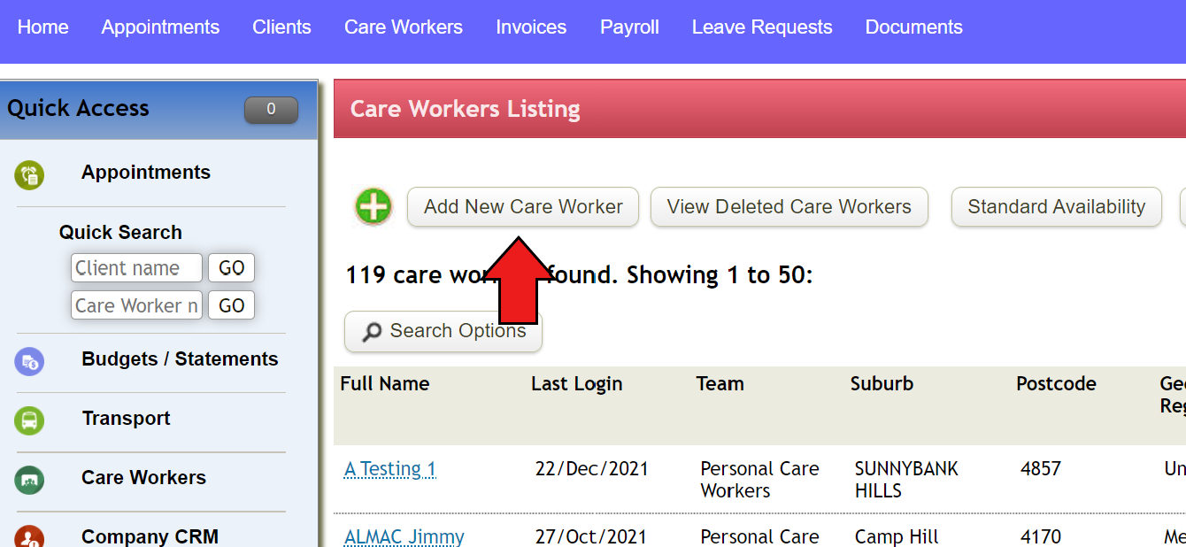 6.1 - TPA Adding Care Workers – TurnPoint Knowledge Base