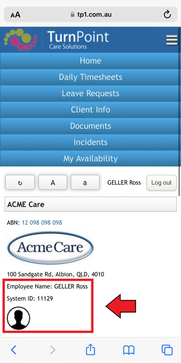 Mobile interface - Find my ID/details – TurnPoint Knowledge Base