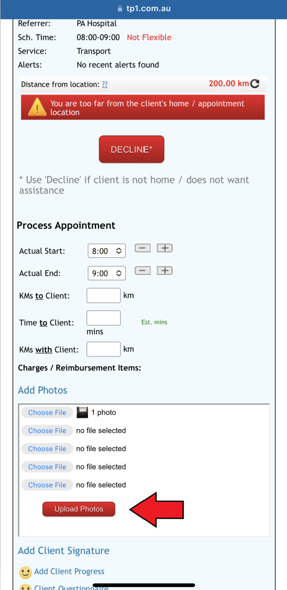 Mobile interface - How to upload photos? – TurnPoint Knowledge Base