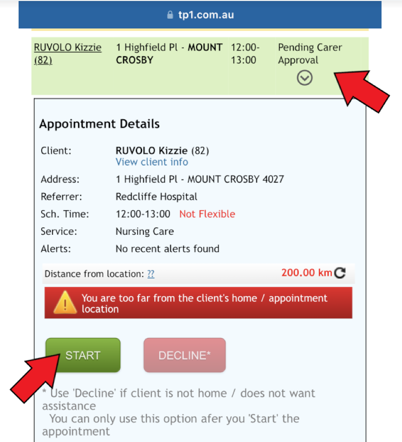 Mobile interface - How to complete timesheets/appointments – TurnPoint Knowledge Base