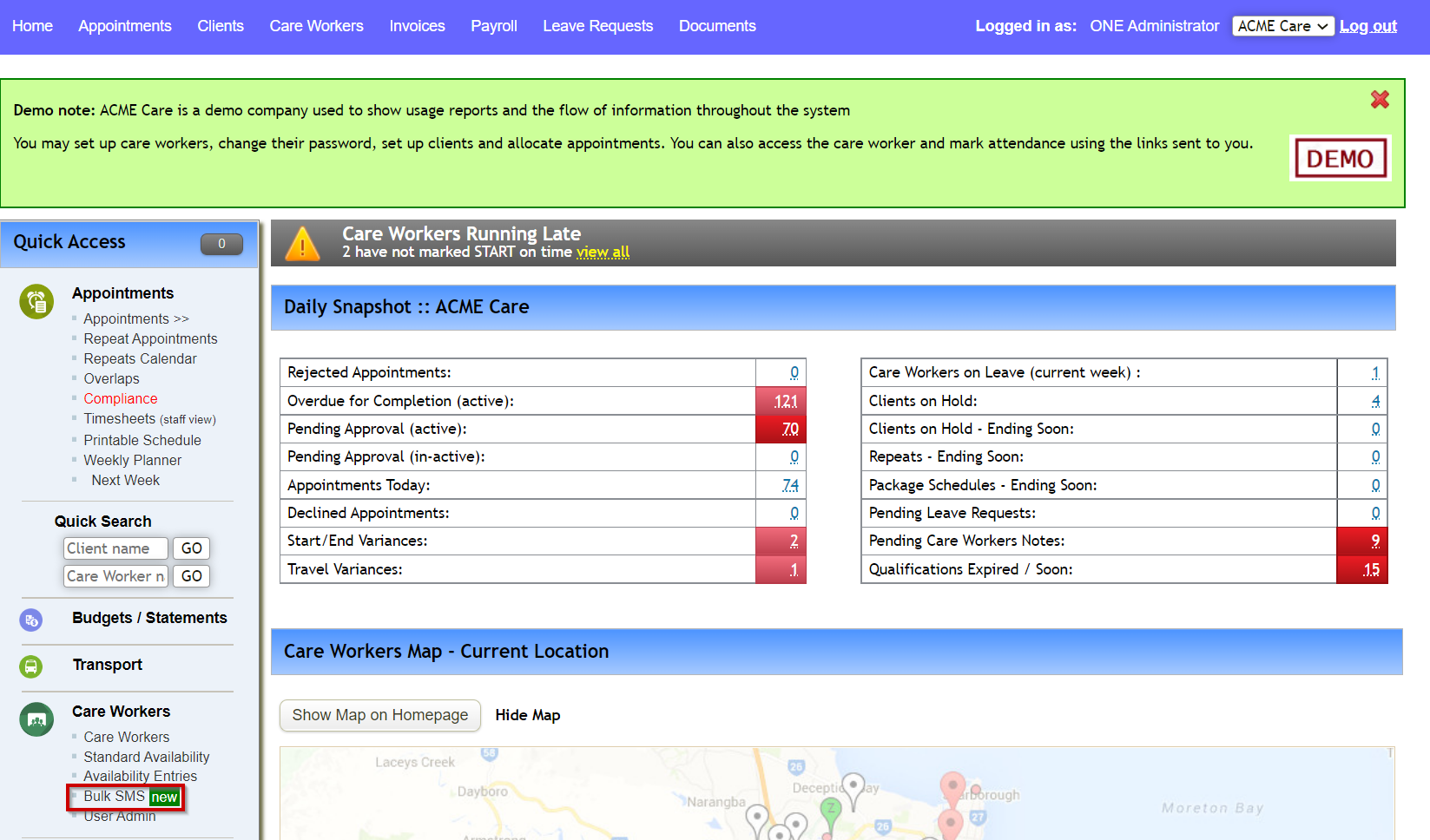 Bulk Send SMS to Care Workers – TurnPoint Knowledge Base