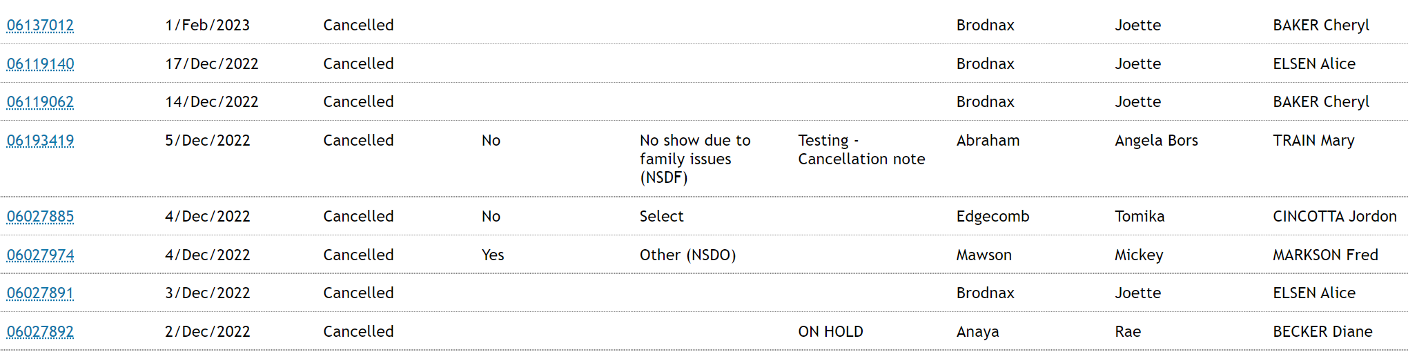 Report/Search for cancelled appointments – TurnPoint Knowledge Base