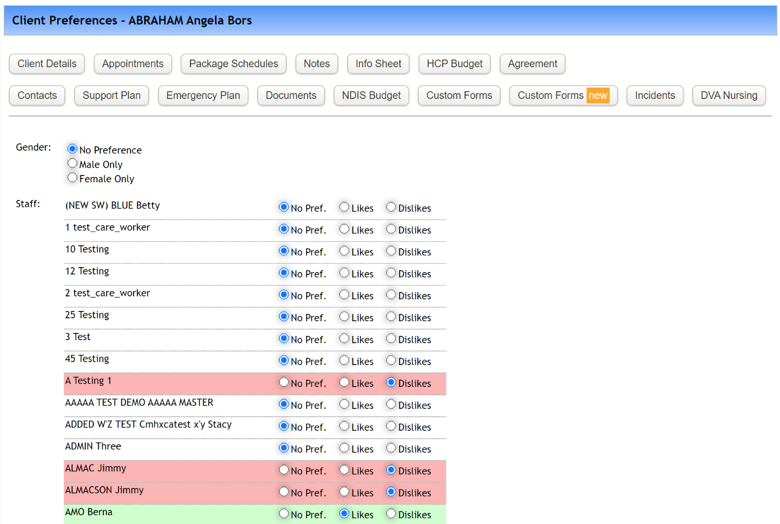Reports - Client Preferences – TurnPoint Knowledge Base