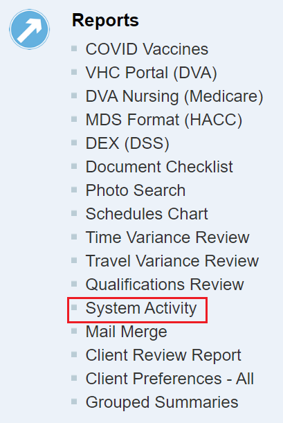 Reports - System Activity – TurnPoint Knowledge Base