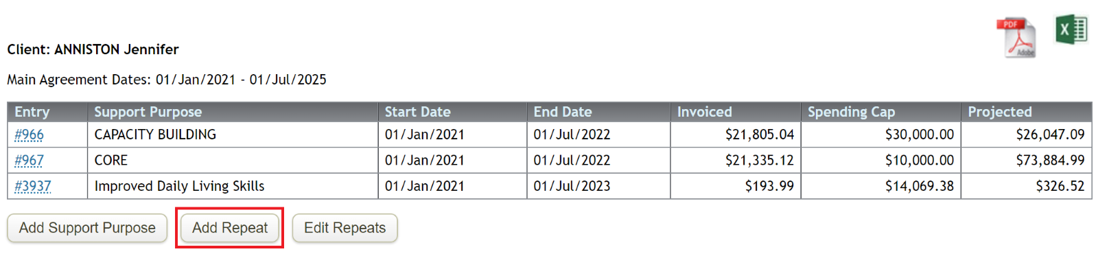 NDIS - Adding repeat appointments – TurnPoint Knowledge Base