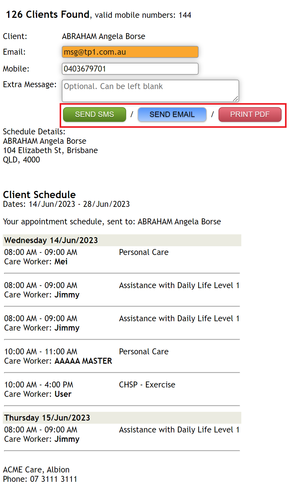 Client Schedules – TurnPoint Knowledge Base