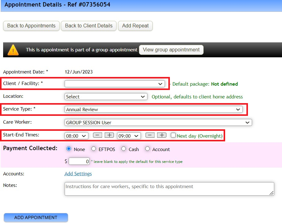 Create Group Booking – TurnPoint Knowledge Base