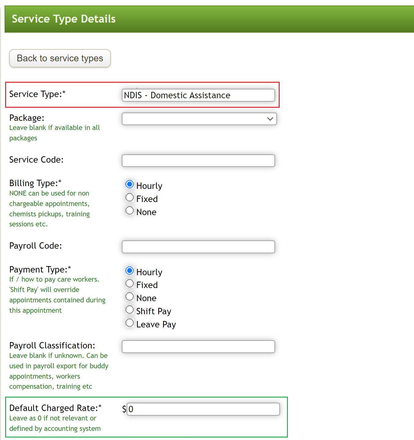NDIS - Adding service types – TurnPoint Knowledge Base
