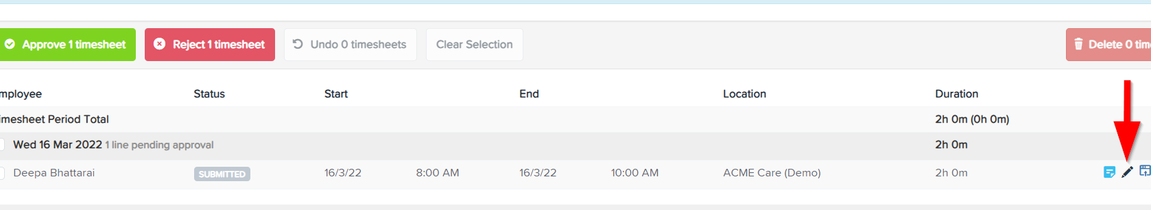 Timesheets - Modifying approved timesheet – TurnPoint Knowledge Base