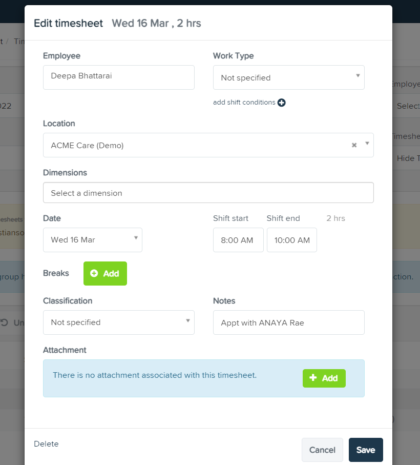 Timesheets - Modifying approved timesheet – TurnPoint Knowledge Base