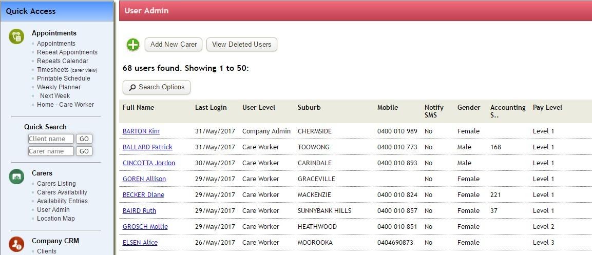 User Admin Listing and Search – TurnPoint Knowledge Base