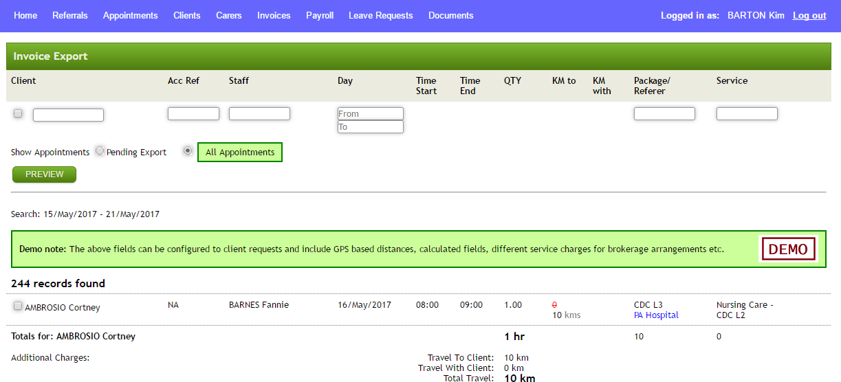 Invoices - Invoice Export – TurnPoint Knowledge Base