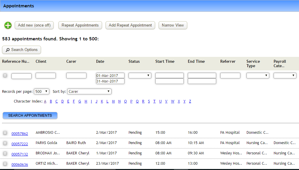 Appointments - Payroll Status Summary – TurnPoint Knowledge Base