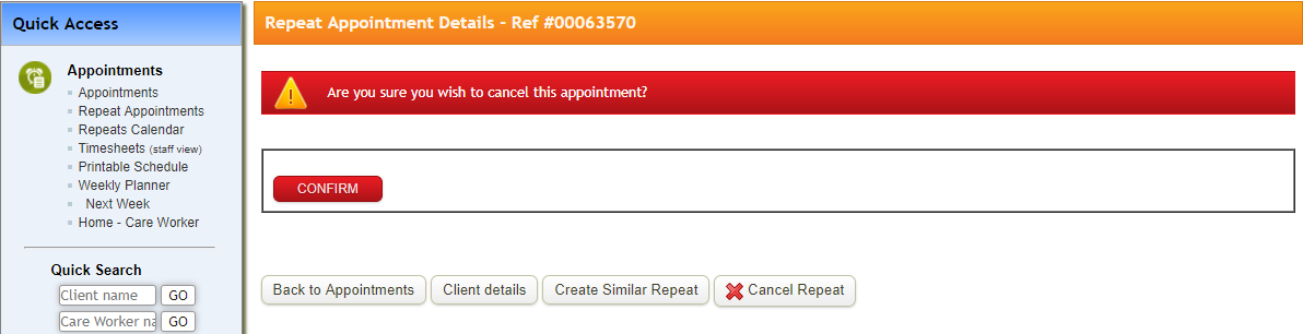 Cancel Repeat Appointment – TurnPoint Knowledge Base
