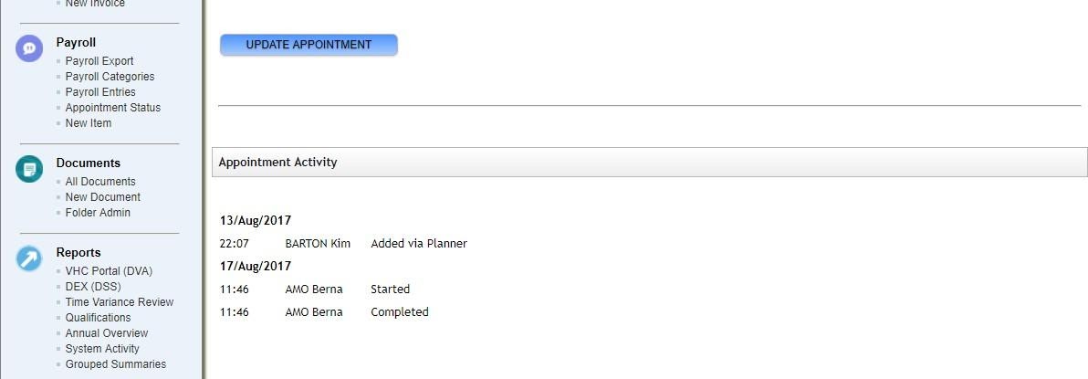 System activity – TurnPoint Knowledge Base