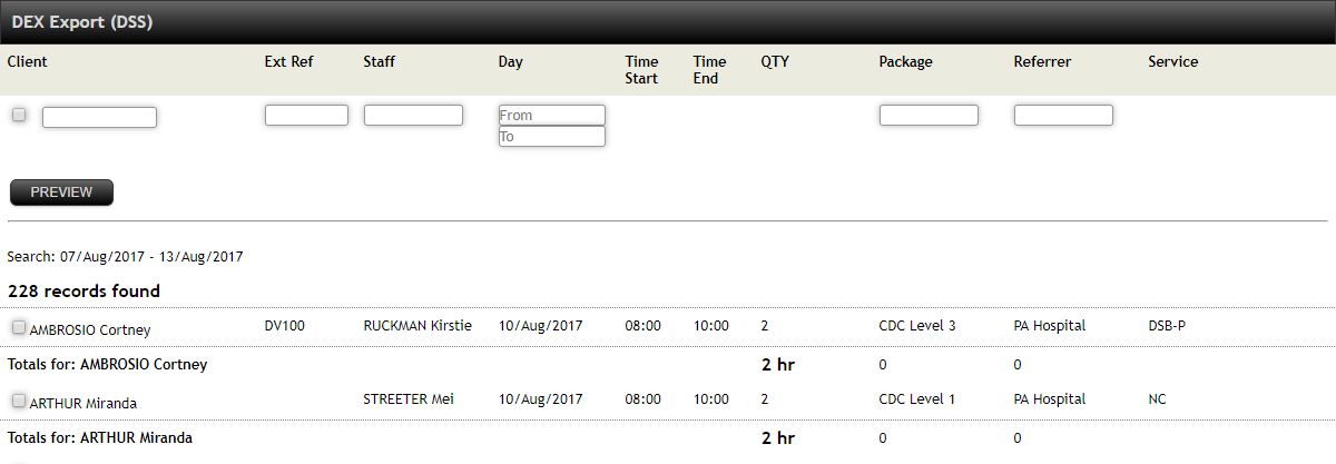 Reports - DEX Export (DSS) – TurnPoint Knowledge Base