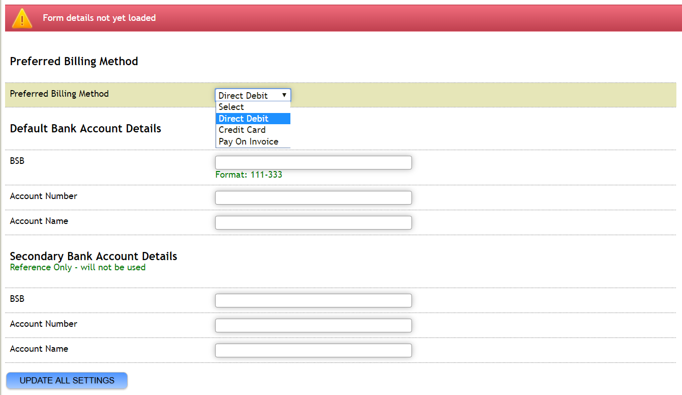 Client bank details – TurnPoint Knowledge Base