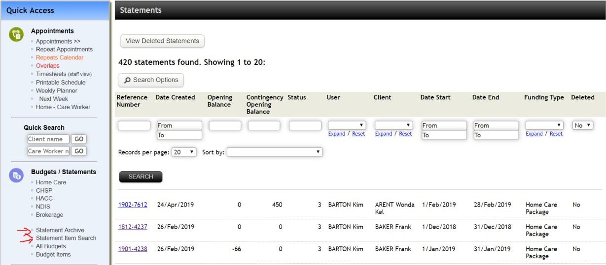 Reviewing statements through the archive – TurnPoint Knowledge Base