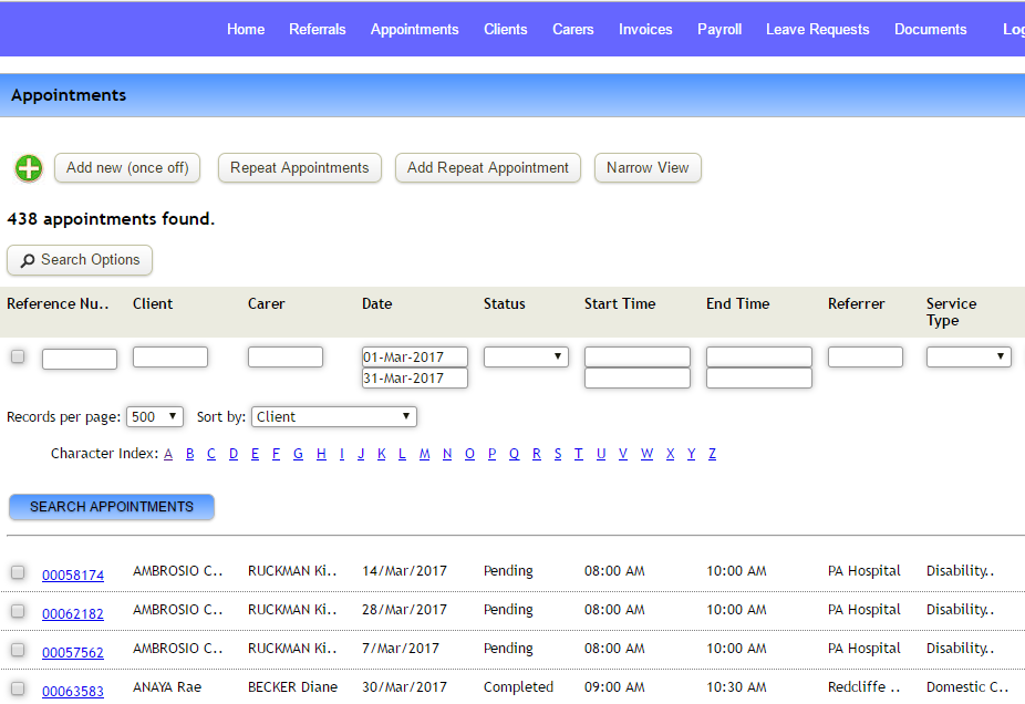 Appointments - Invoice status summary – TurnPoint Knowledge Base