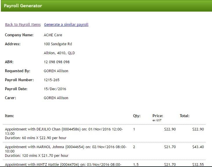 Payroll Entry Listing – TurnPoint Knowledge Base