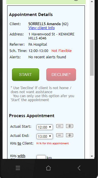 Mobile Appointments - Status – TurnPoint Knowledge Base