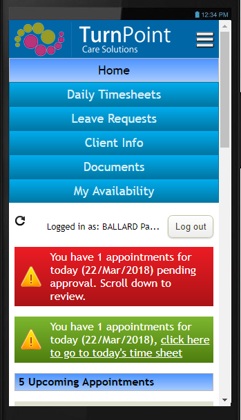 Mobile - Leave requests – TurnPoint Knowledge Base