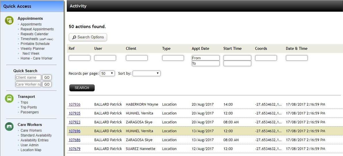 System activity – TurnPoint Knowledge Base