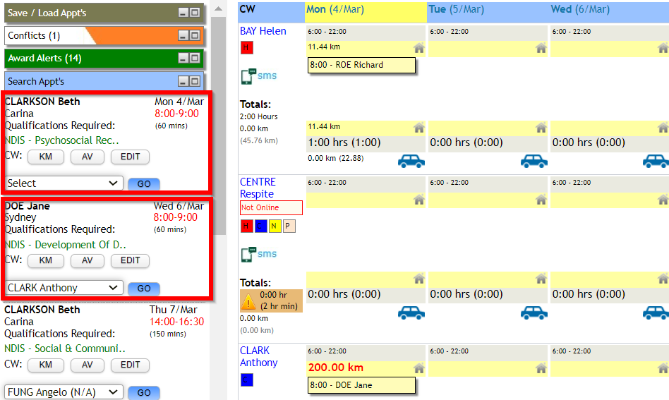 Weekly Planner - Teams restriction view – TurnPoint Knowledge Base