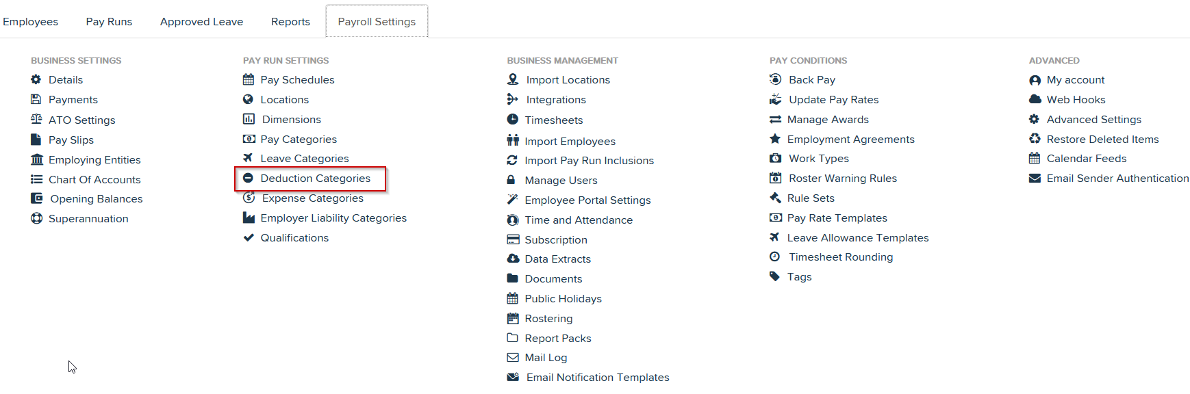 4. Review Deduction Categories – TurnPoint Knowledge Base